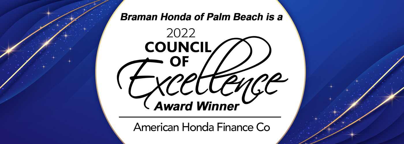 Council of Excellence Award Winner | Braman Honda of Palm Beach